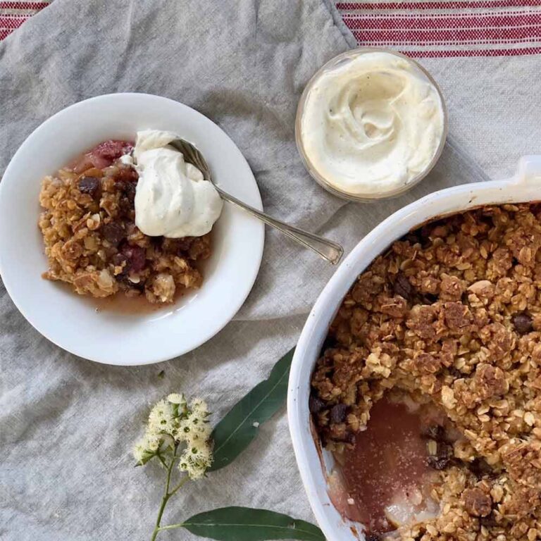 Pear & Raspberry Crumble - Recipe - Kitchen to Table