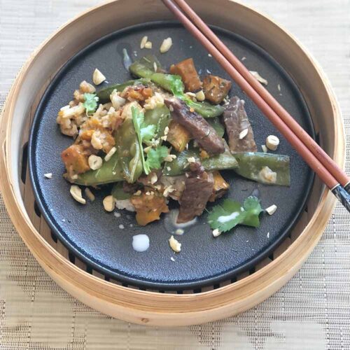 Satay beef, pumpkin, and kaffir lime - Kitchen to Table